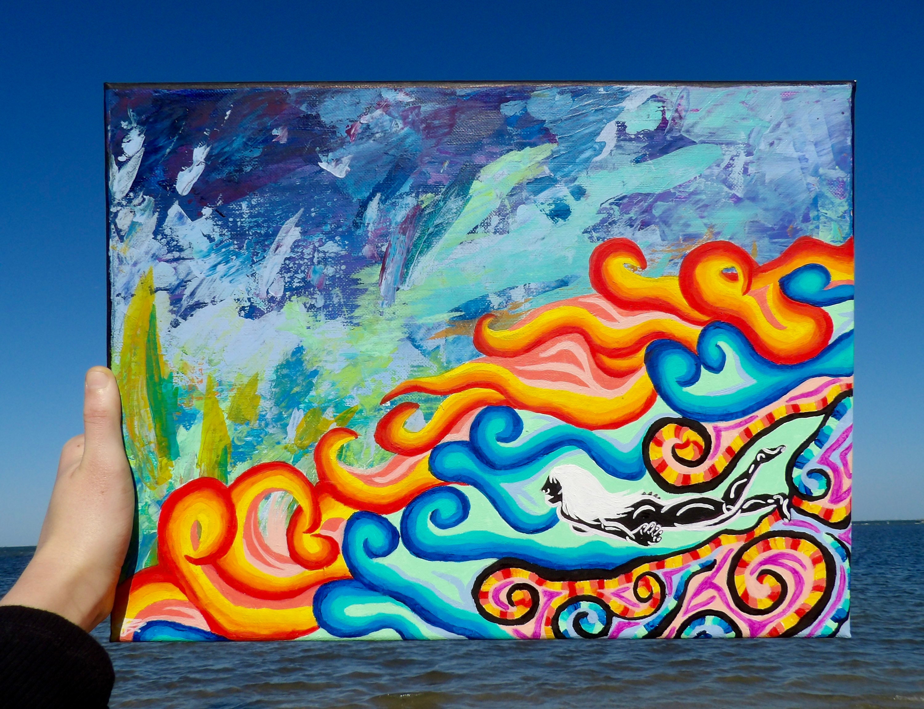 Abstrakte psychedelische Malerei | Etsy