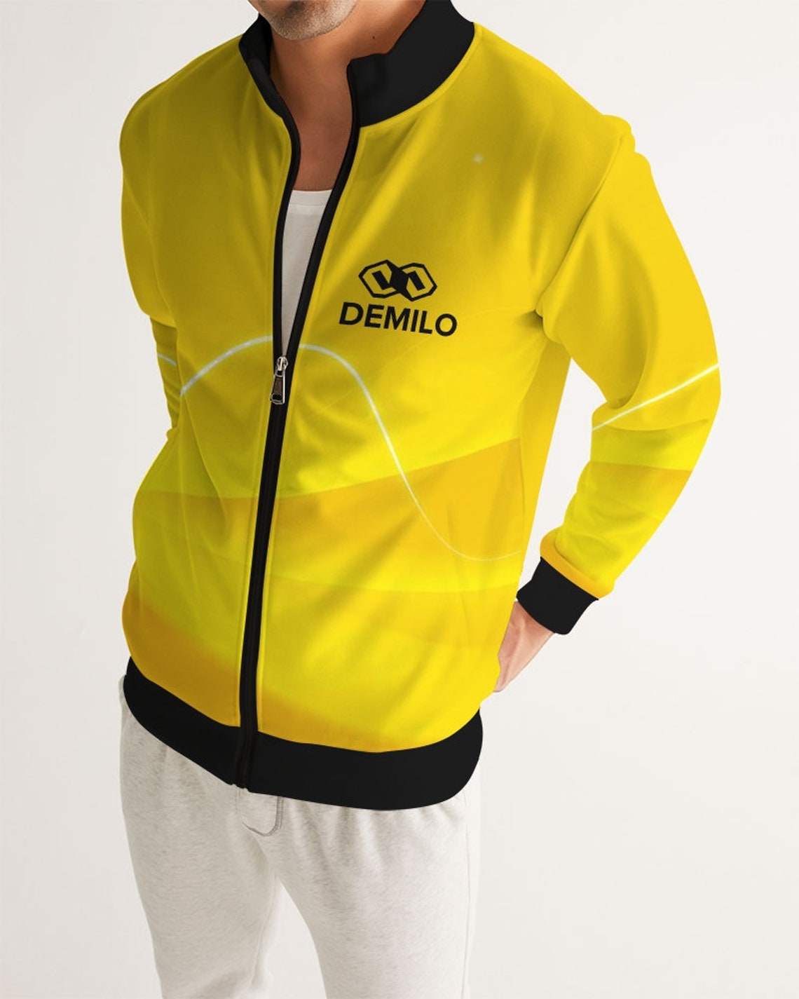 Men's Track Jacket Simple-yellow-design - Etsy