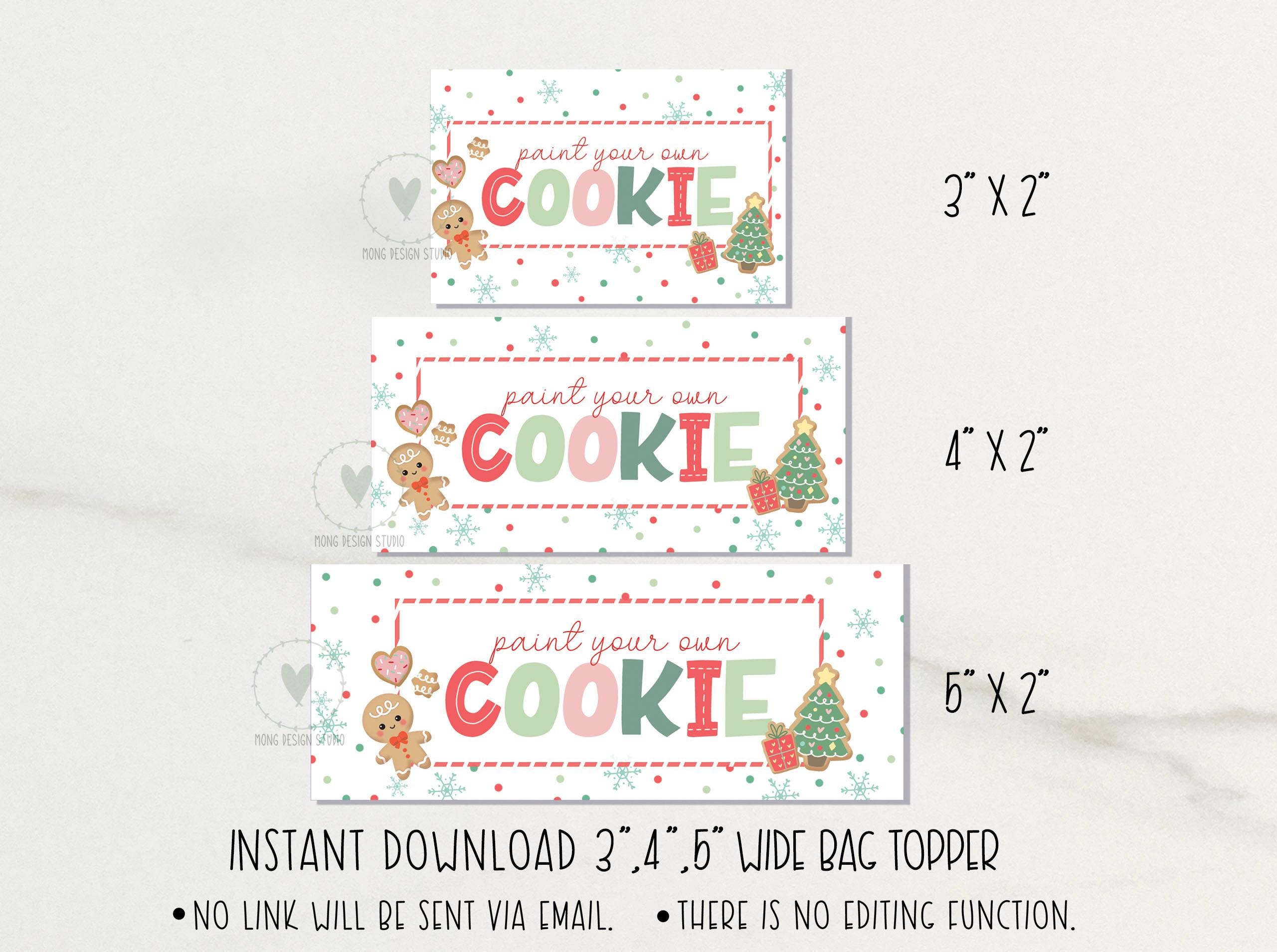 Christmas PYO Bag Toppers 3", 4" , 5"/ Merry Christmas Treat Bag ...