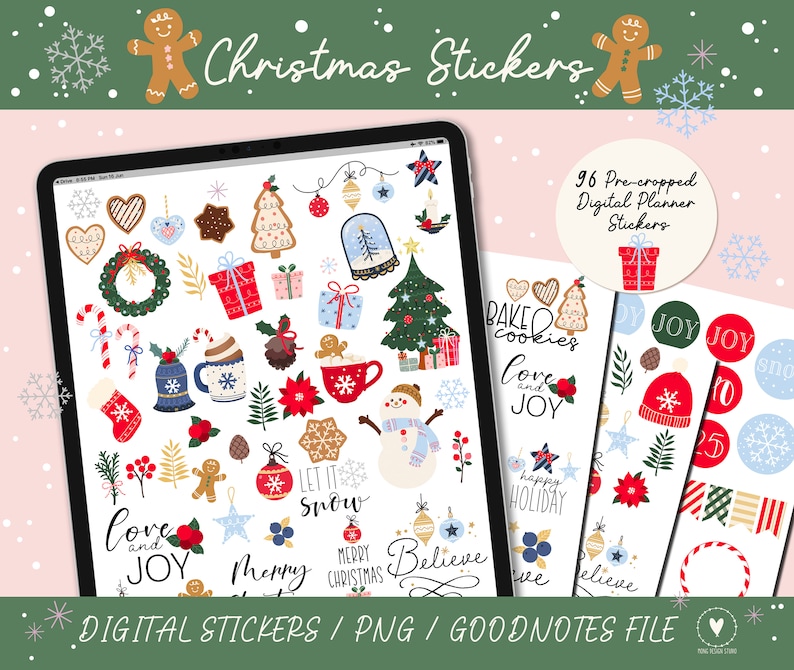 Christmas Goodnotes Stickers/ Winter Digital Stickers/ Christmas ...