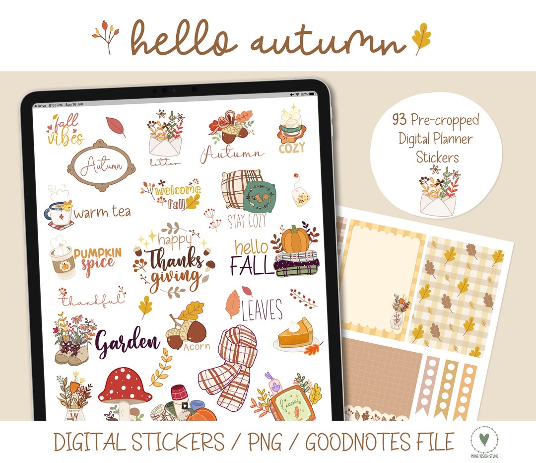 Autumn Goodnotes Stickers/digital Stickers/ Autumn Icons/ Fall Digital ...