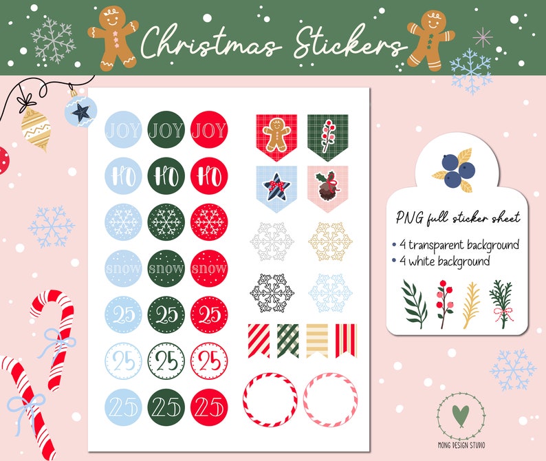 Christmas Goodnotes Stickers/ Winter Digital Stickers/ - Etsy