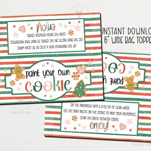 Christmas PYO Cookie Treat Bag Topper/ Printable Treat Bag Toppers ...