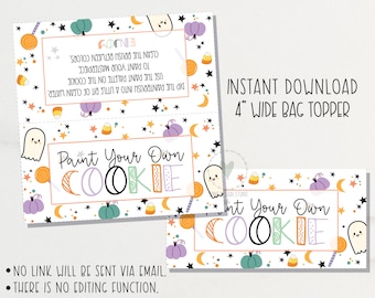 Happy Halloween Treat Bag Toppers/ Cookie Treat Bag Toppers/ - Etsy