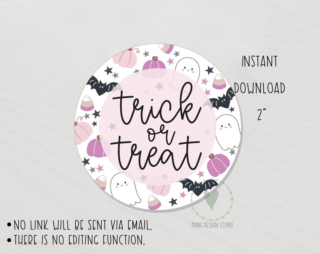 Trick or Treat TAG/ Halloween TAG/ Printable Cookie Tag/ Instant ...