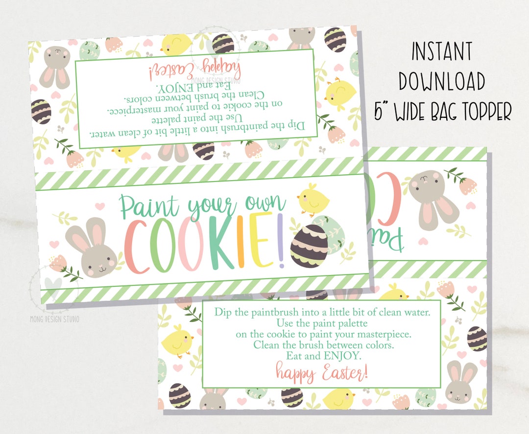 Easter PYO Cookie Treat Bag Topper/ Printable Treat Bag Toppers/ Easter ...