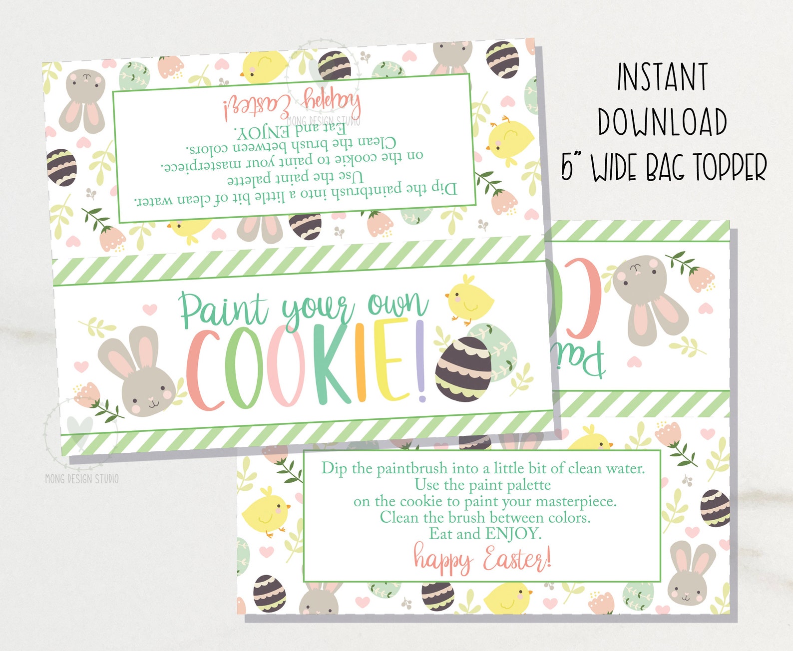 Easter PYO Cookie Treat Bag Topper/ Printable Treat Bag - Etsy