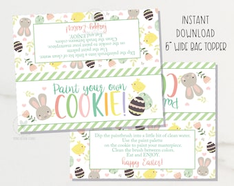 Easter PYO Cookie Treat Bag Topper/ Printable Treat Bag Toppers/ Easter ...