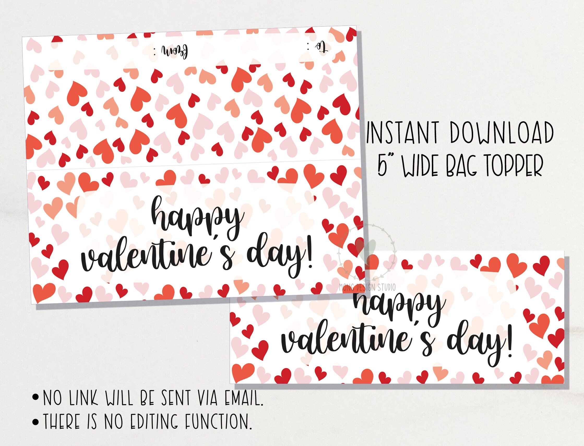 Valentine Bag Topper/ Printable Treat Bag Toppers/ Instant Download - Etsy