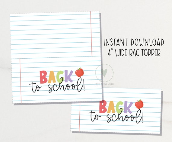 Back to School Printable Treat Bag Toppers/ Teacher - Etsy