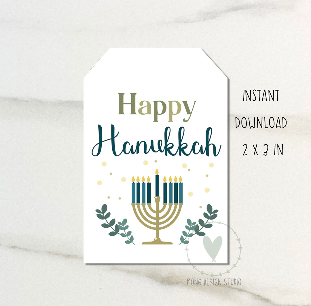Happy Hanukkah Tags/ Gift Tags/ Printable Cookie Tag/ Instant Download ...