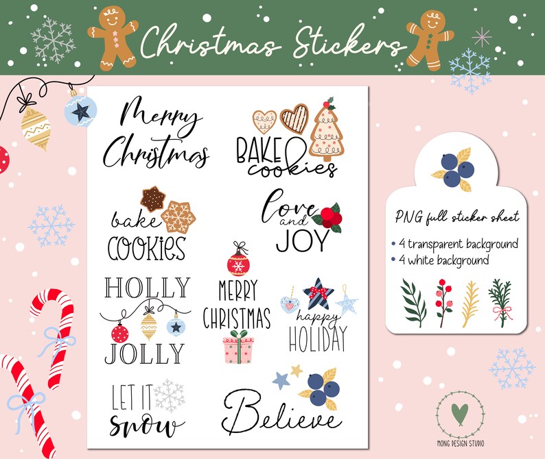 Christmas Goodnotes Stickers/ Winter Digital Stickers/ Christmas ...