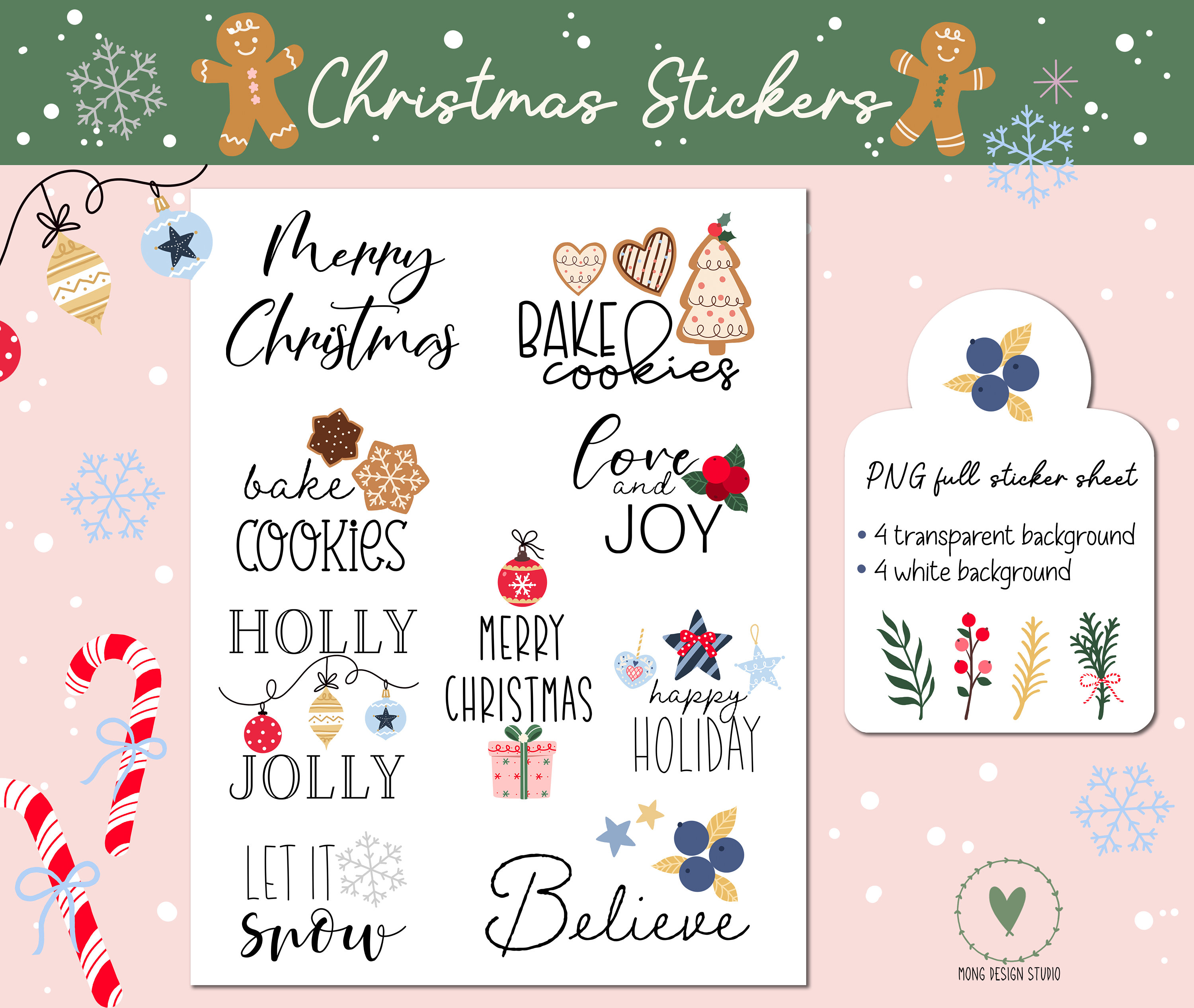 Christmas Goodnotes Stickers/ Winter Digital Stickers/ - Etsy