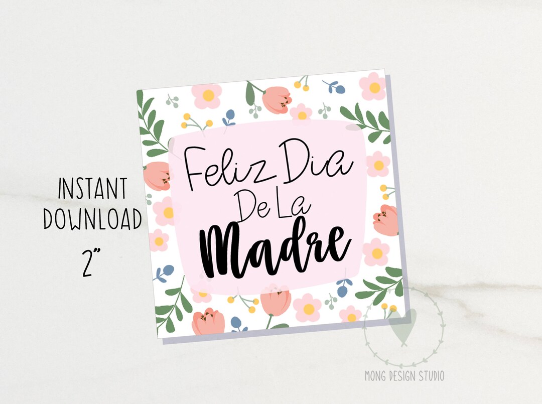 Feliz Dia De La Madre Tags/ Mother's Day SQUARE TAG/ Printable Tag ...
