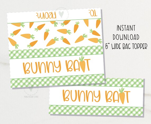 Bunny Bait Cookie Treat Bag Topper / Easter Treat Bag Topper/ - Etsy