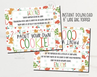 Christmas Cookie Treat Bag Topper/ Merry Christmas Printable Treat Bag ...