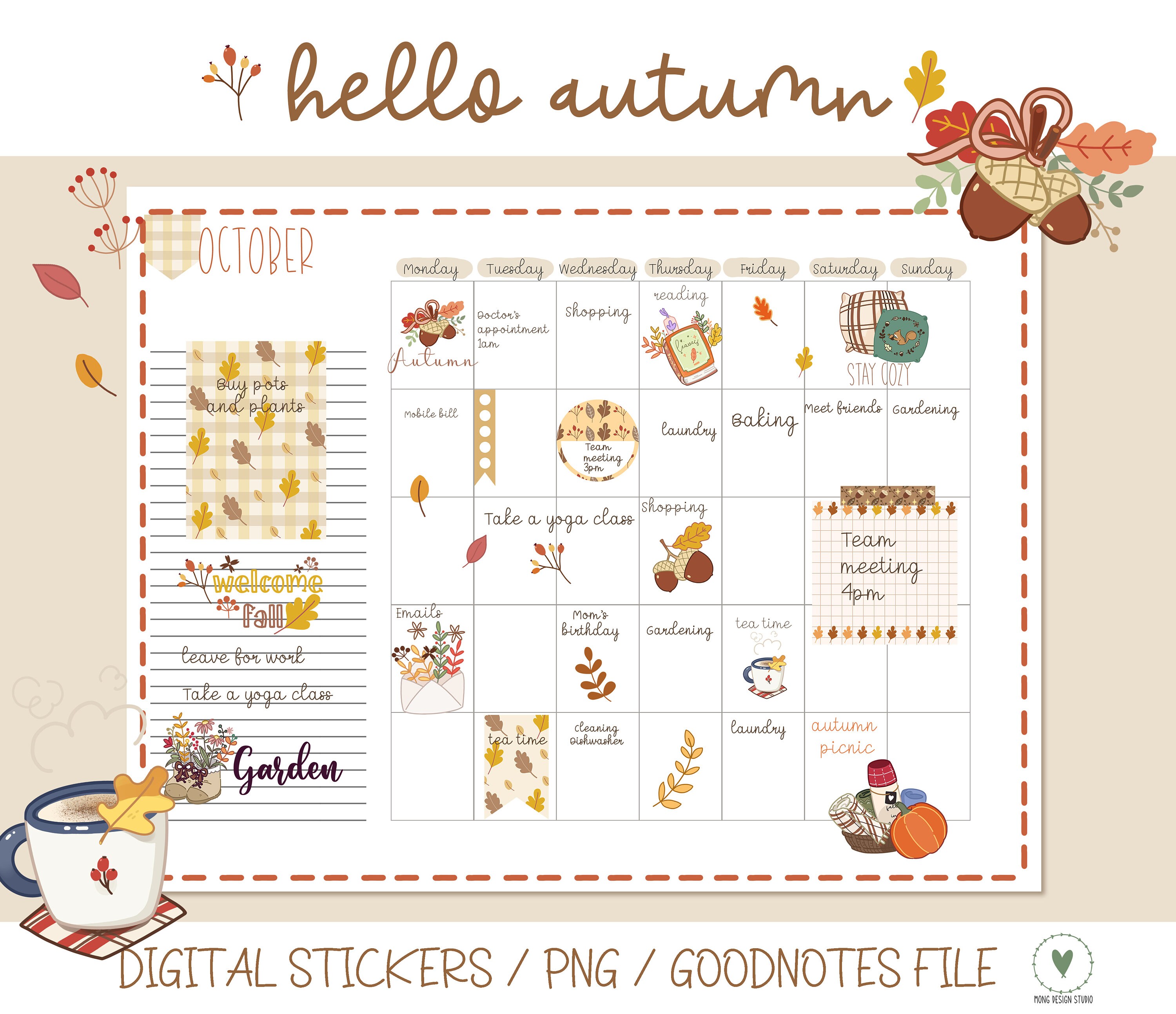 Autumn Goodnotes Stickers/digital Stickers/ Autumn Icons/ Fall - Etsy