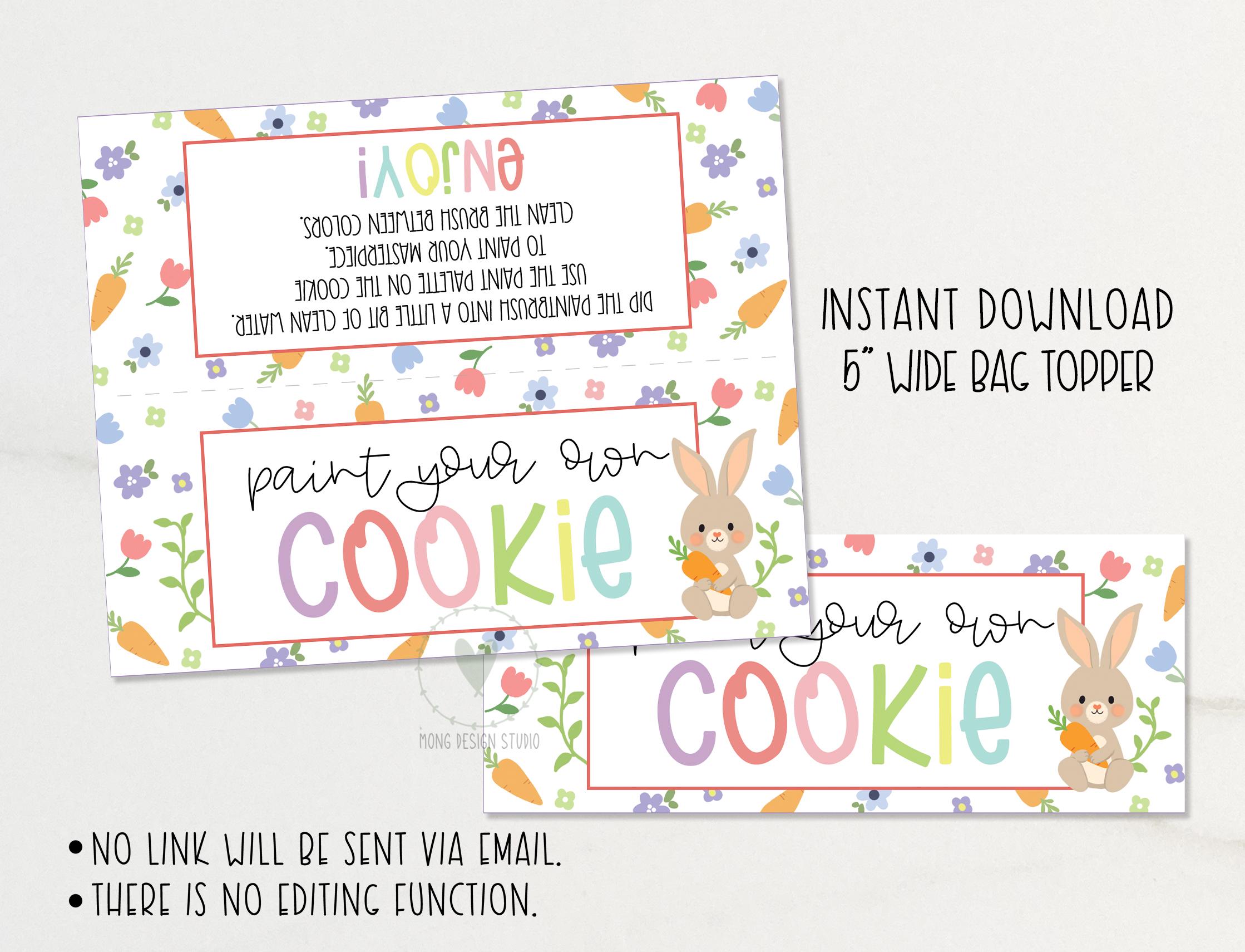 Easter PYO Cookie Treat Bag Topper/ Printable Treat Bag Toppers/ Easter ...