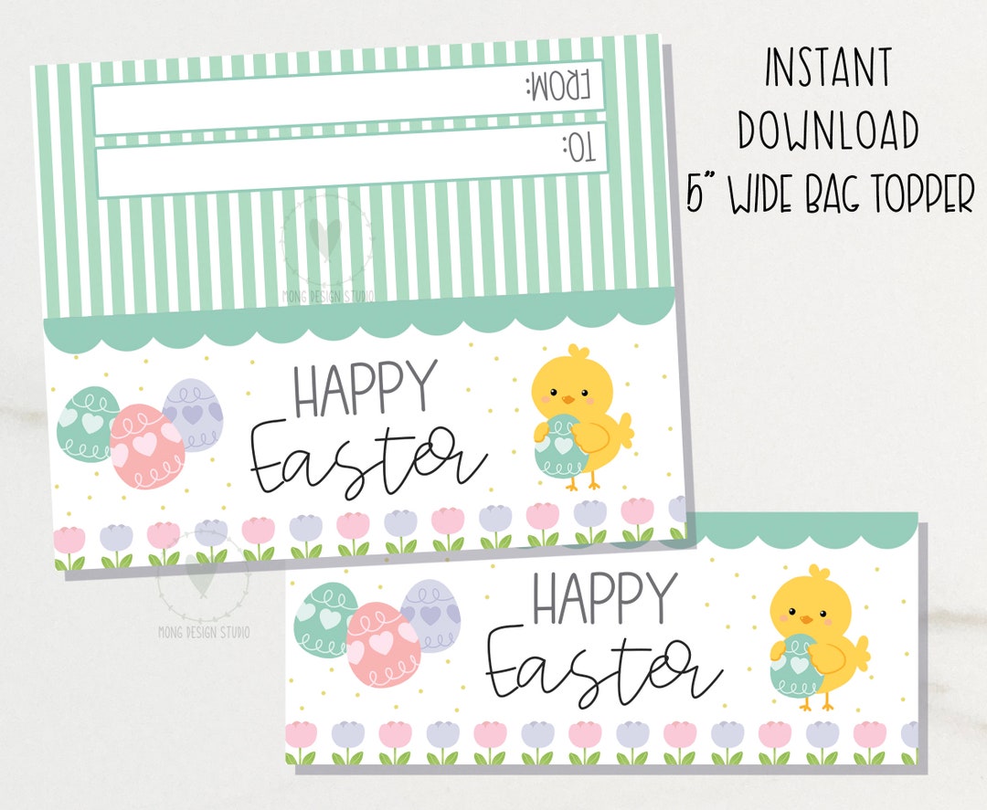 Happy Easter Bag Topper/ Printable Treat Bag Toppers/ Instant Download ...