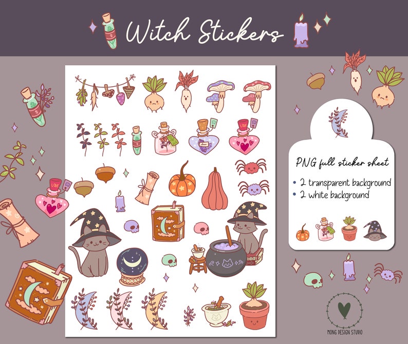 Witch Goodnotes Stickers/digital Stickers/ Witch Digital Planner ...