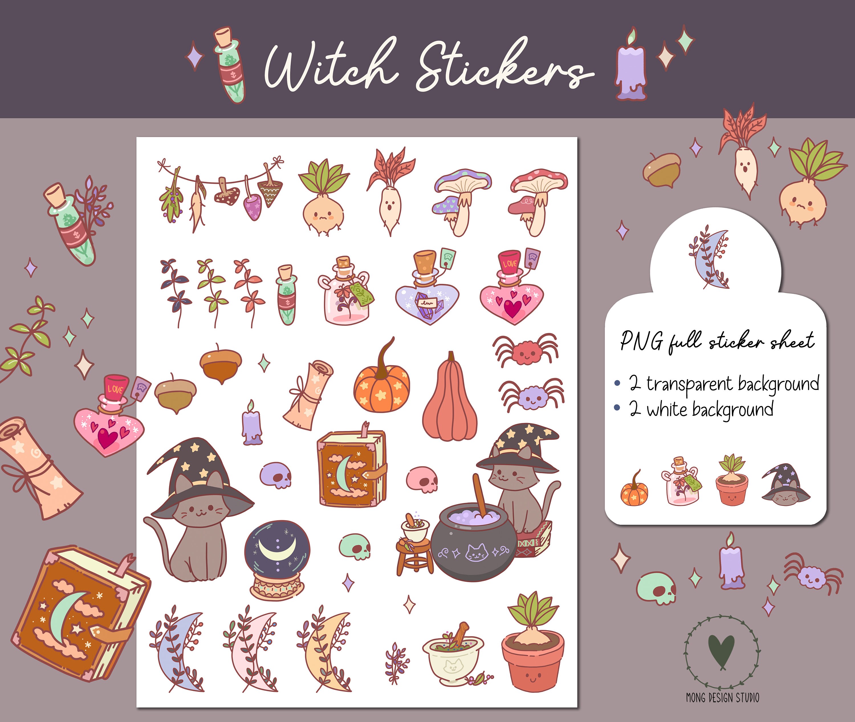 Witch Goodnotes Stickers/digital Stickers/ Witch Digital - Etsy