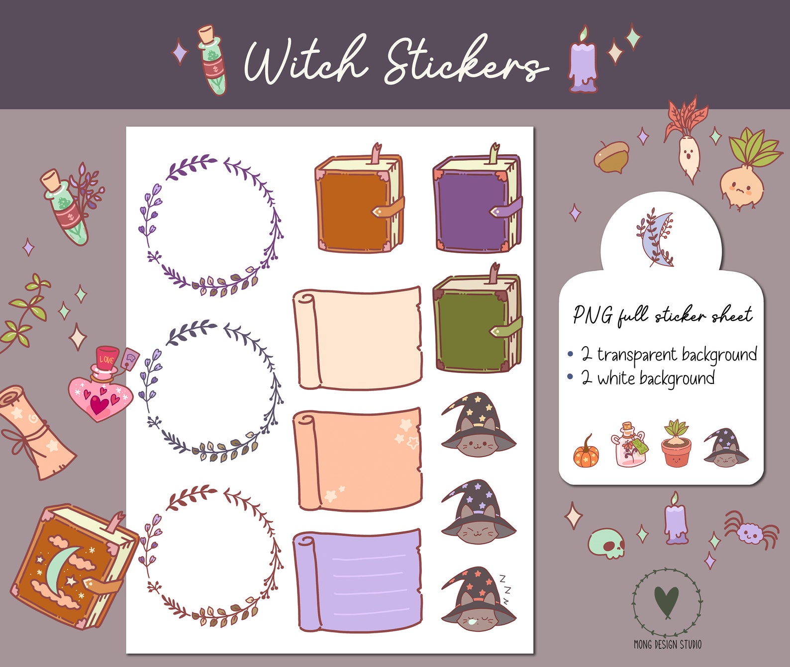 Witch Goodnotes Stickers/digital Stickers/ Witch Digital Planner ...