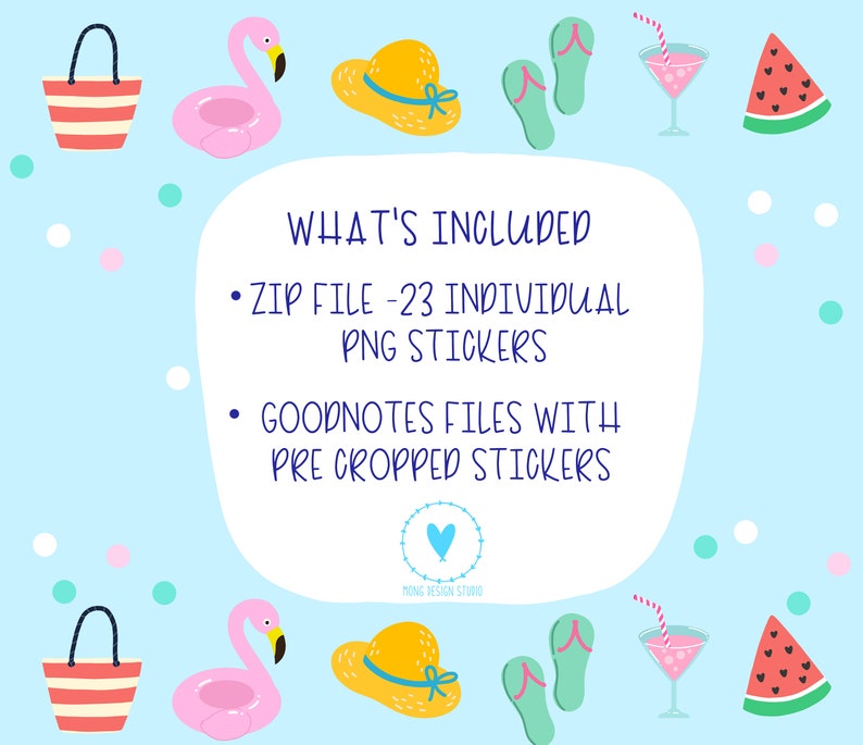 Hello Summer Digital Planner Sticker Goodnotes Sticker Ipad | Etsy