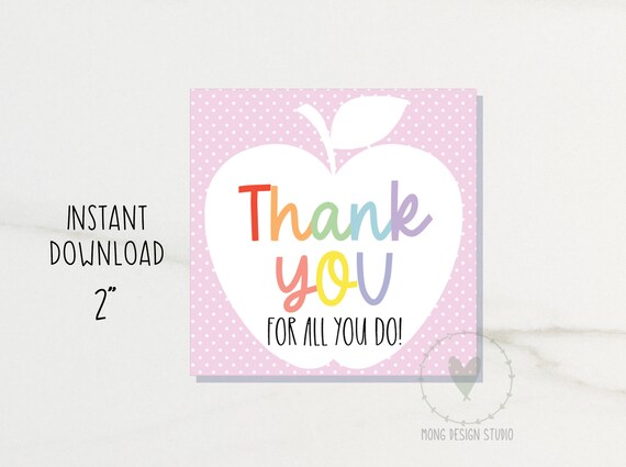 Teacher Appreciation TAG/ Thank You for All You Do Tag/ | Etsy