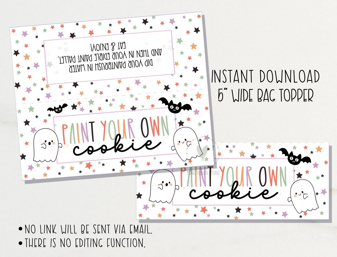 Halloween PYO Cookie Treat Bag Topper/ Printable Treat Bag Toppers ...