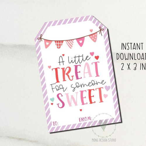 Sweet Treat Valentine's Day Gift Tags Happy Valentines - Etsy
