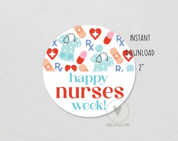 Happy Nurses Week Printable Cookie Tag/ Nurse Appreciation - Etsy
