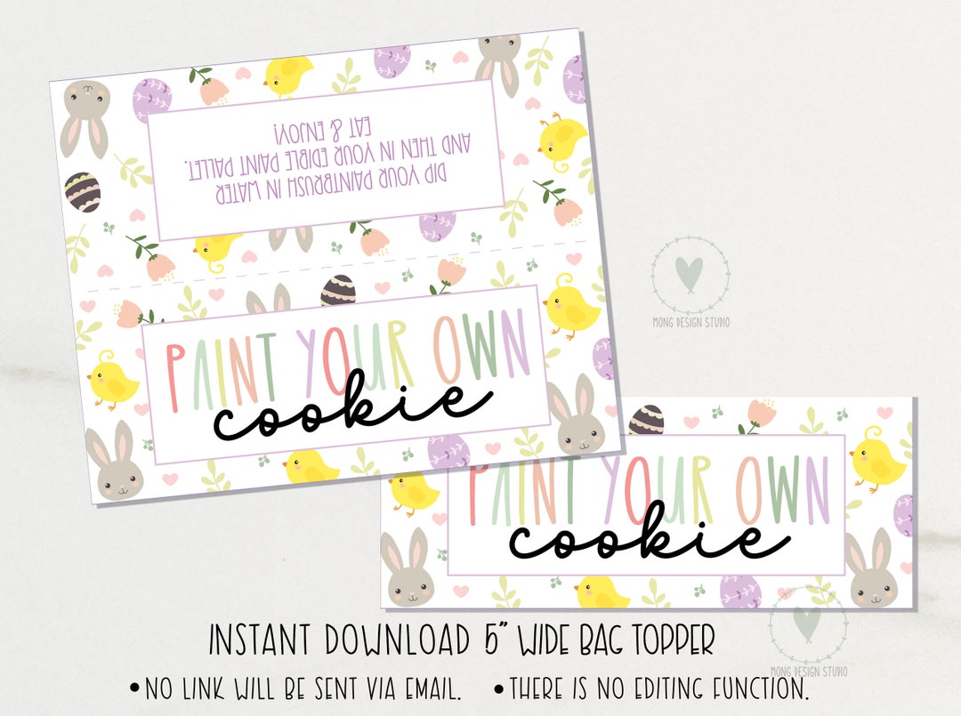 Easter PYO Cookie Treat Bag Topper/ Printable Treat Bag Toppers/ Easter ...