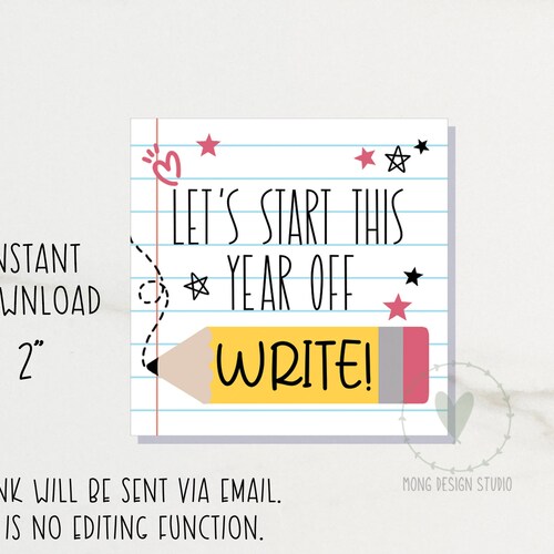 Let's Start This Year off Write Back to School Pen Marker - Etsy