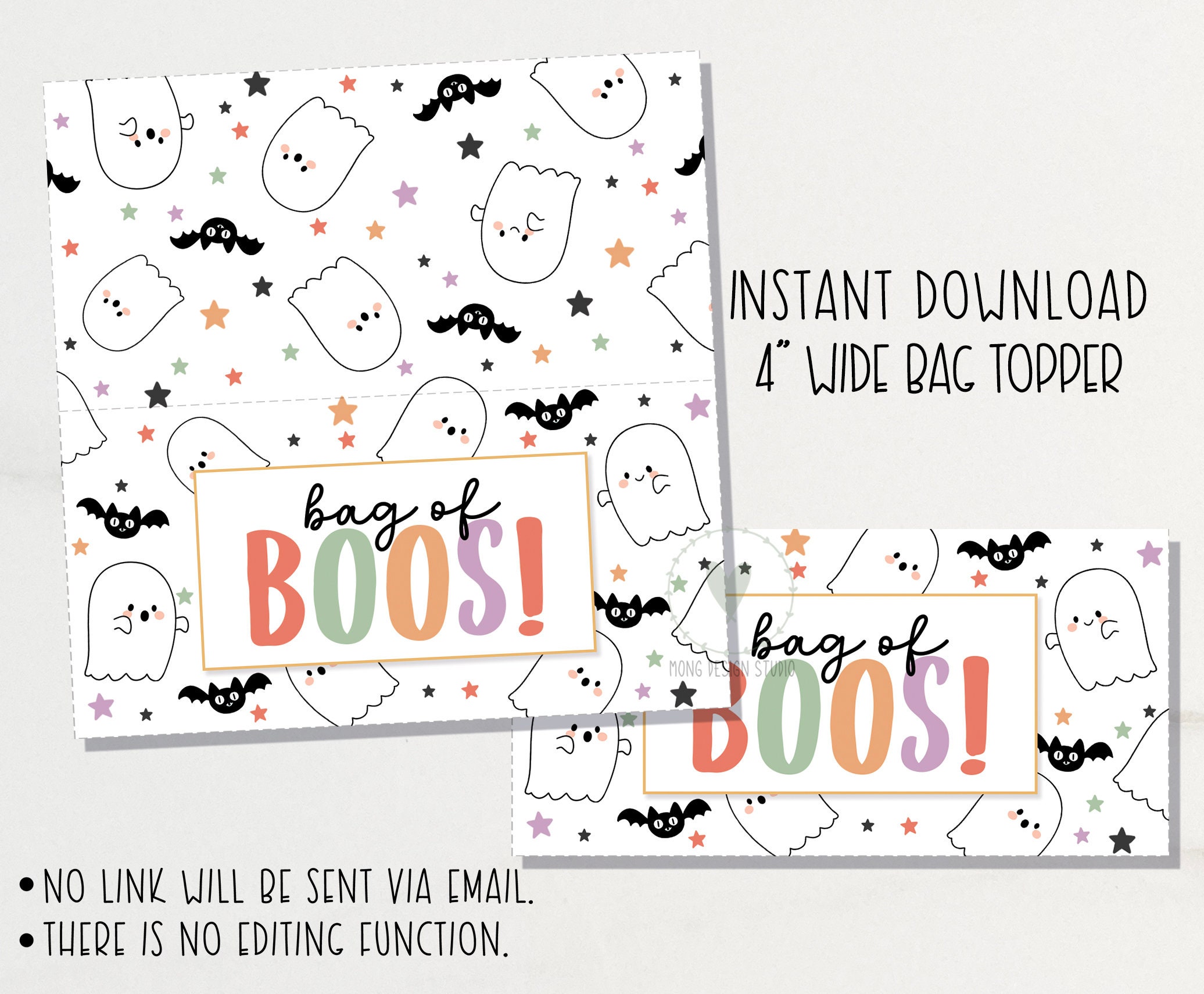 Bag of Boos Halloween Treat Bag Toppers/ Cookie Treat Bag - Etsy