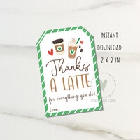 Thank You Printable - Coffee Tag, Coffee Thank You, Teacher Thank You ...