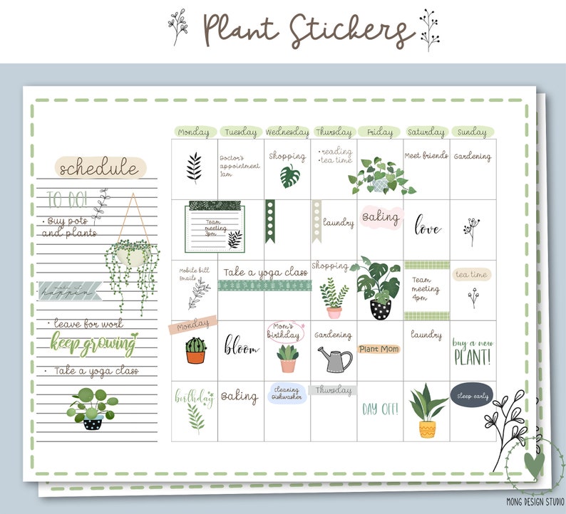 Plant Digital Planner Sticker Goodnotes Sticker Ipad Digital - Etsy