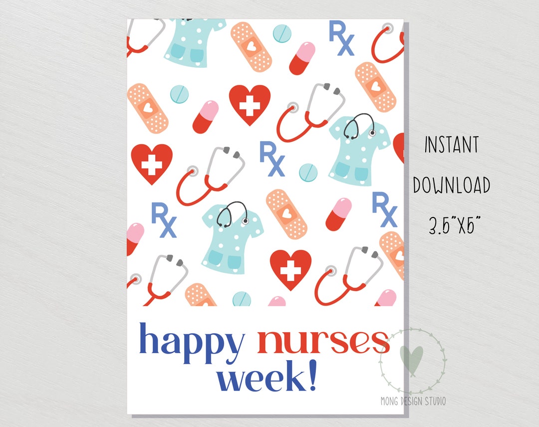 Happy Nurses Week Printable Cookie Card/ Nurse Appreciation - Etsy