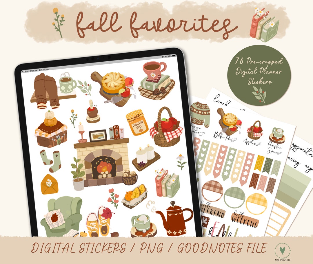 Fall Favorites Goodnotes Stickers/digital Stickers/ Fall Digital ...