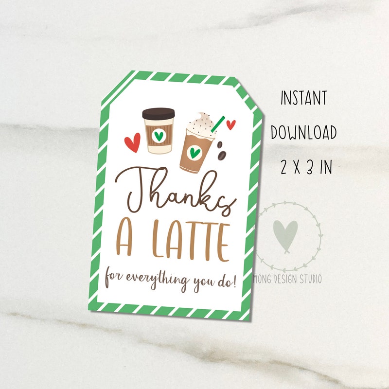 Thanks a Latte - Etsy