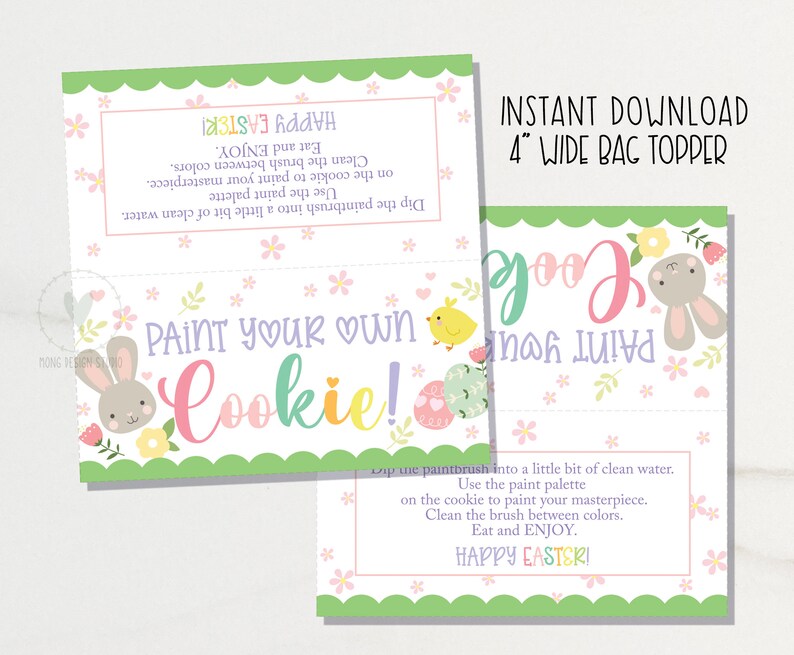 Easter PYO Cookie Treat Bag Topper/ Printable Treat Bag Toppers/ Easter ...