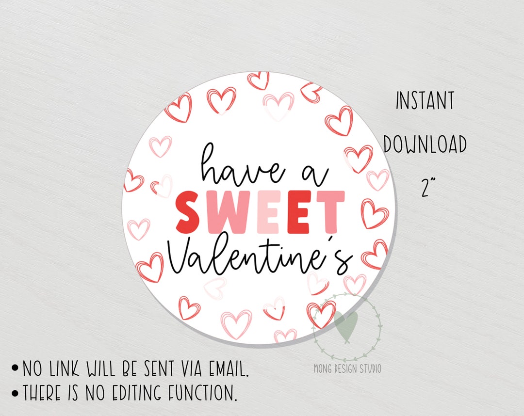Valentine's Day Printable Cookie Tag/ Have a Sweet - Etsy
