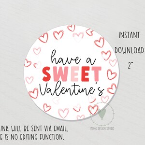 Valentine's Day Printable Cookie Tag/ Have a Sweet Valentines Tags ...
