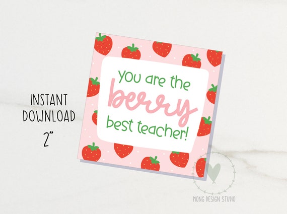 You Are the Berry Best Teacher TAG/ Teacher Appreciation Tag/ | Etsy