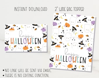 Happy Halloween Treat Bag Toppers/ Cookie Treat Bag Toppers/ Printable ...