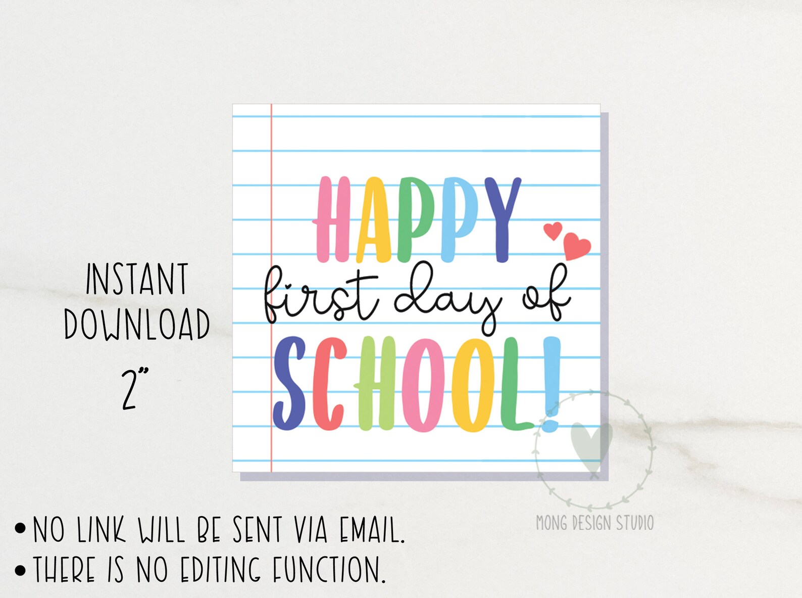Happy First Day of School Tag Back to School Tag Printable - Etsy