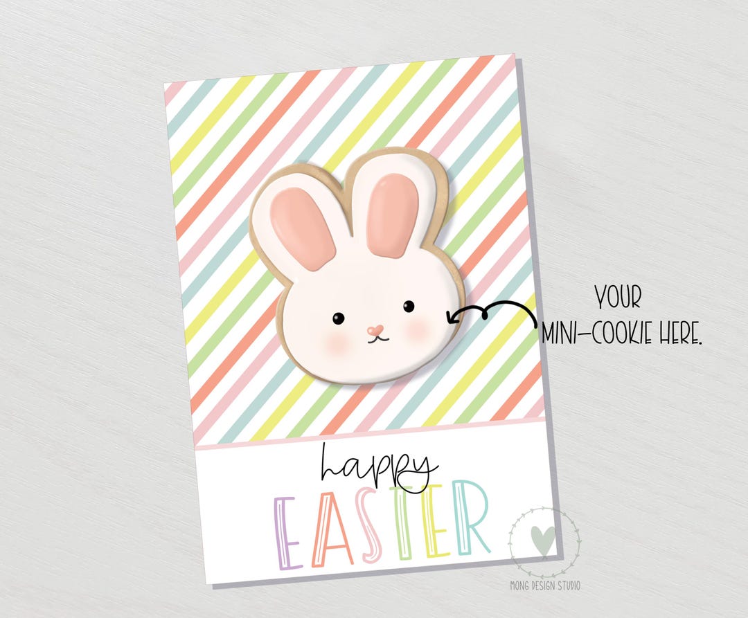 Happy Easter Mini Cookie Card, Printable Cookie Card, Instant Download ...
