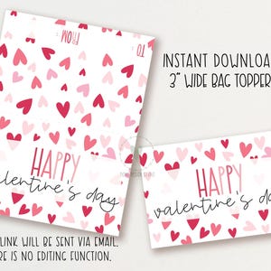 Happy Valentine's Day PRINTABLE BAG TOPPER/ Valentine's Day Bag Topper ...