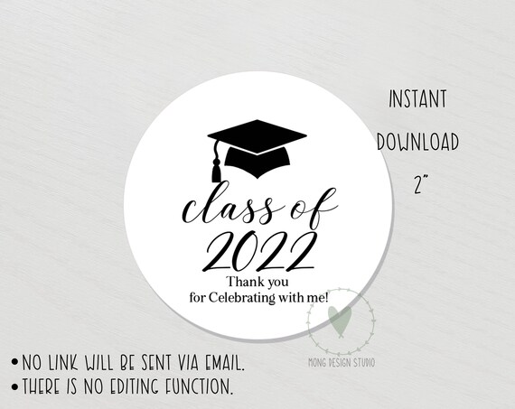 Graduation Tag/ Graduation Class of 2022 Printable Cookie | Etsy