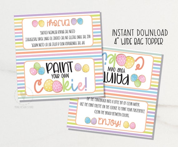 Easter PYO Cookie Treat Bag Topper/ Printable Treat Bag - Etsy