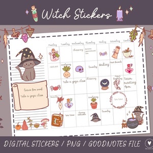 Witch Goodnotes Stickers/digital Stickers/ Witch Digital Planner ...